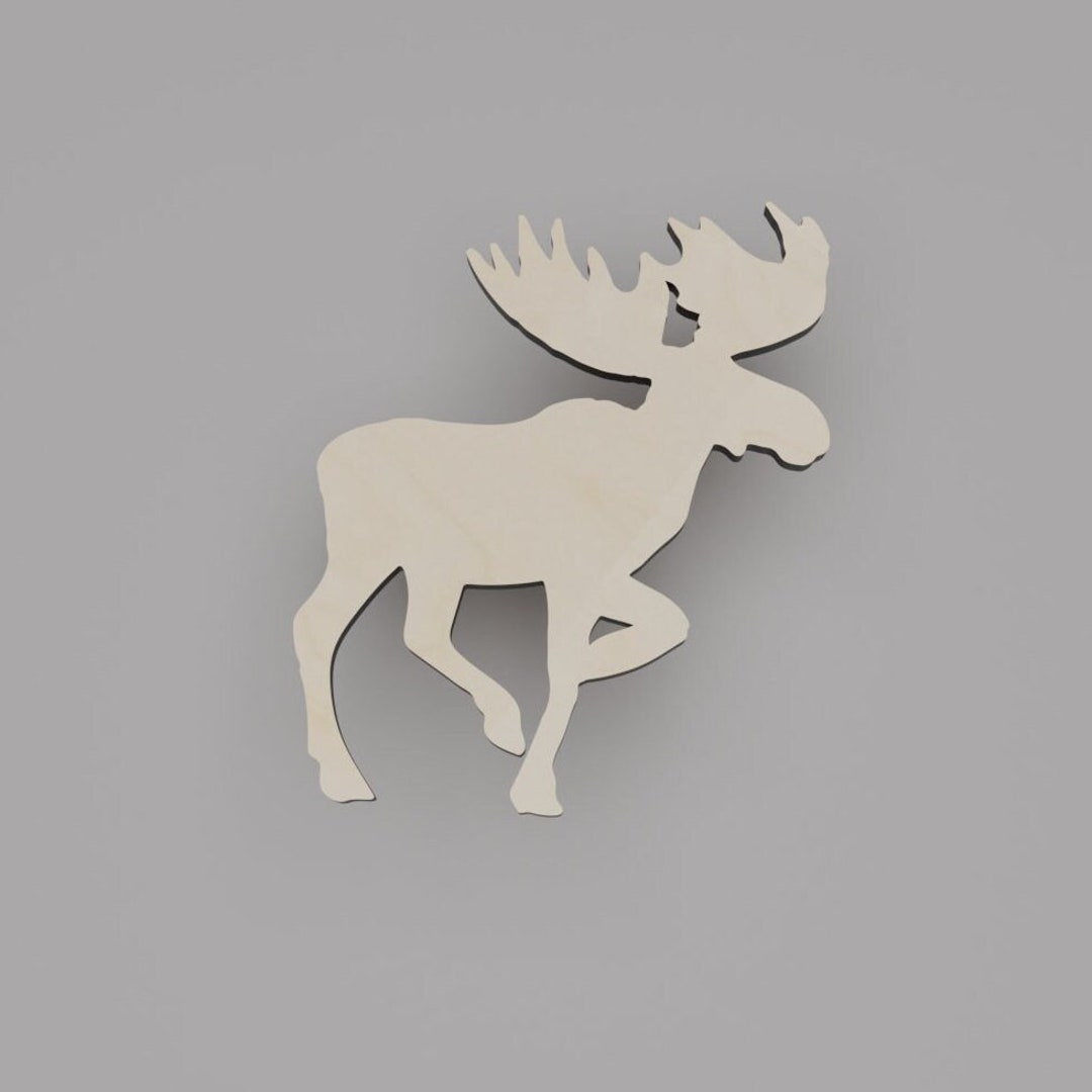 2" - 34" Moose Wooden Cutout Shape, Silhouette, Gift Tags Ornaments ...