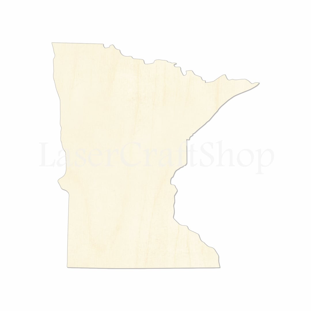 2" - 34" Minnesota, MN State Wooden Cutout Shape, Silhouette, Gift Tags ...