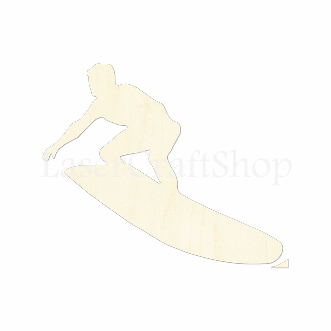 2" - 34" Surfer Wooden Cutout Shape, Silhouette, Gift Tags Ornaments ...