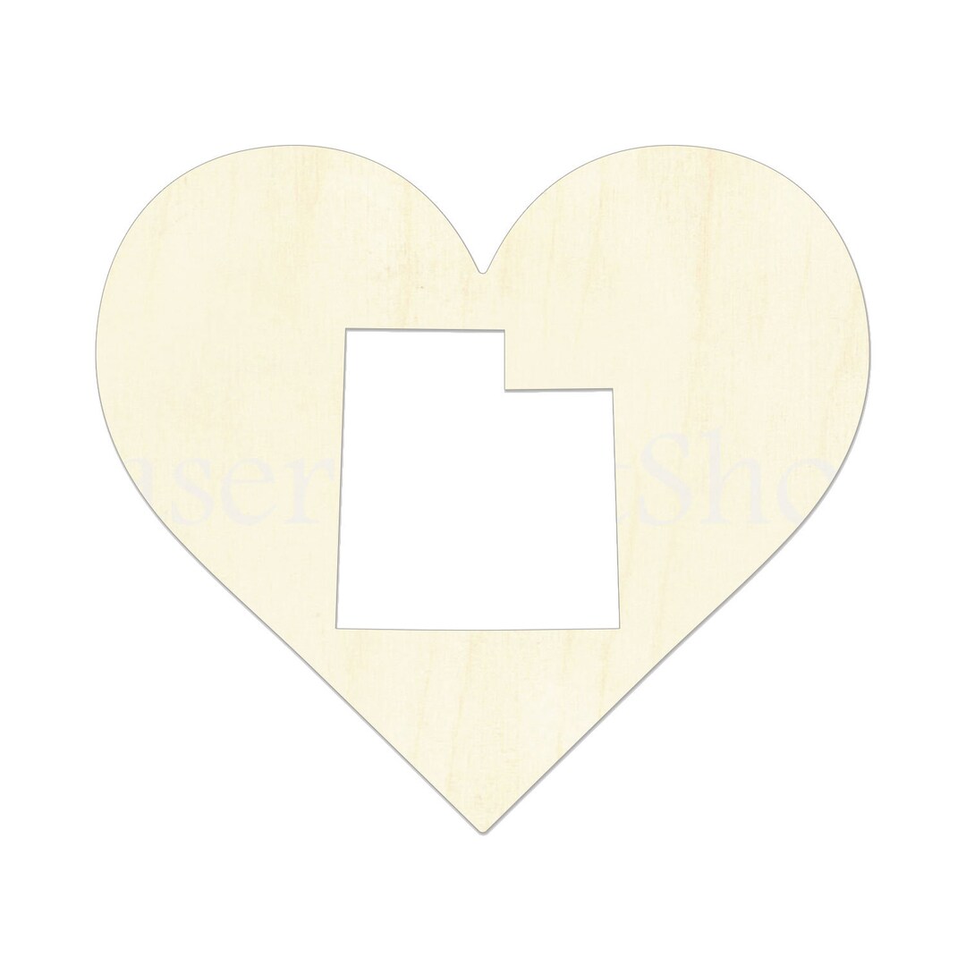 2" - 34" Utah UT Wooden Cutout Shape, Silhouette, Gift Tags Ornaments ...