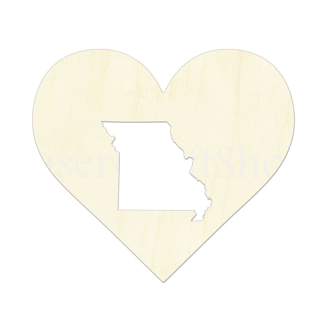 2" - 34" Missouri MO Wooden Cutout Shape, Silhouette, Gift Tags ...