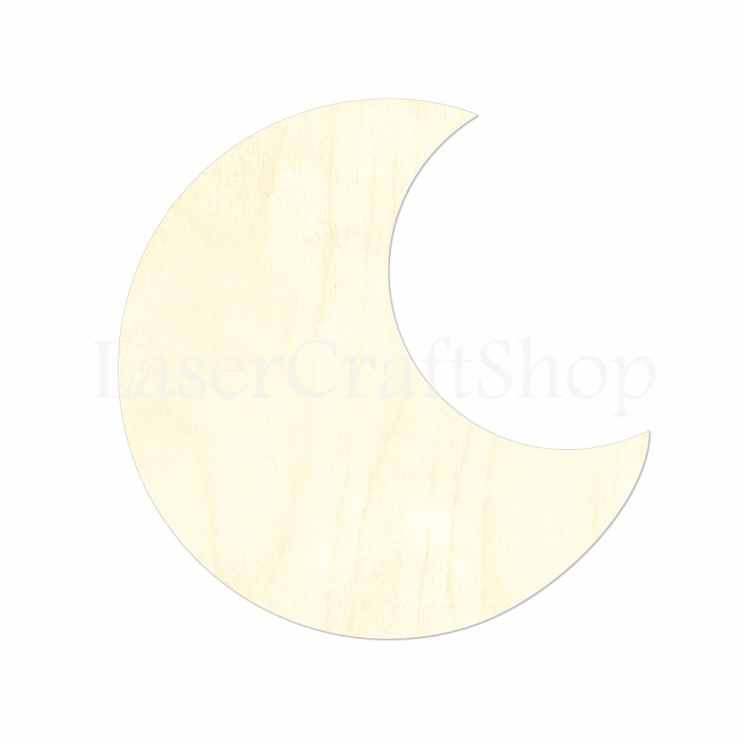 2" - 34" Crescent Moon Wooden Cutout Shape, Silhouette, Gift Tags ...