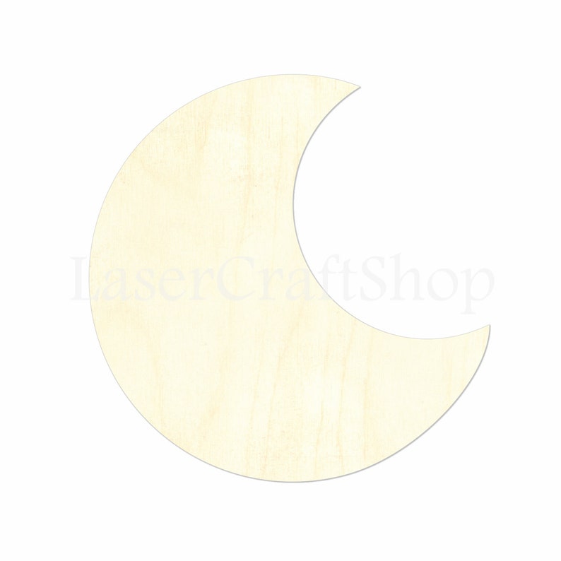 2" - 34" Crescent Moon Wooden Cutout Shape, Silhouette, Gift Tags ...