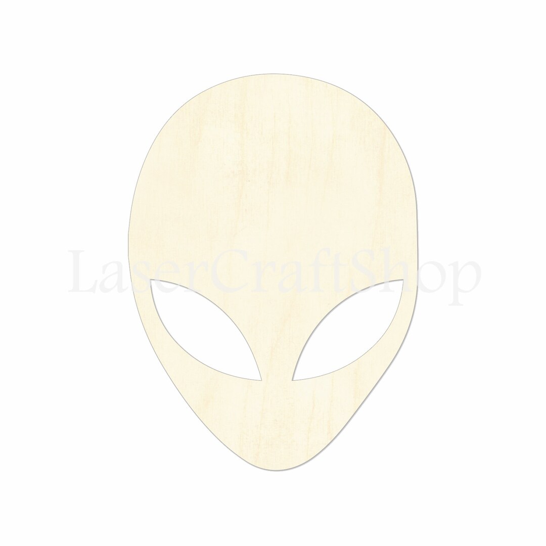 2" - 34" Alien Head Wooden Cutout Shape, Silhouette, Gift Tags ...