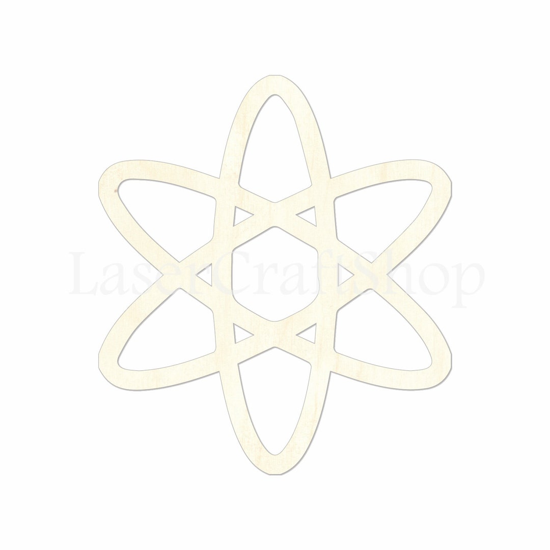 2" - 34" Atom Model Wooden Cutout Shape, Silhouette, Gift Tags ...