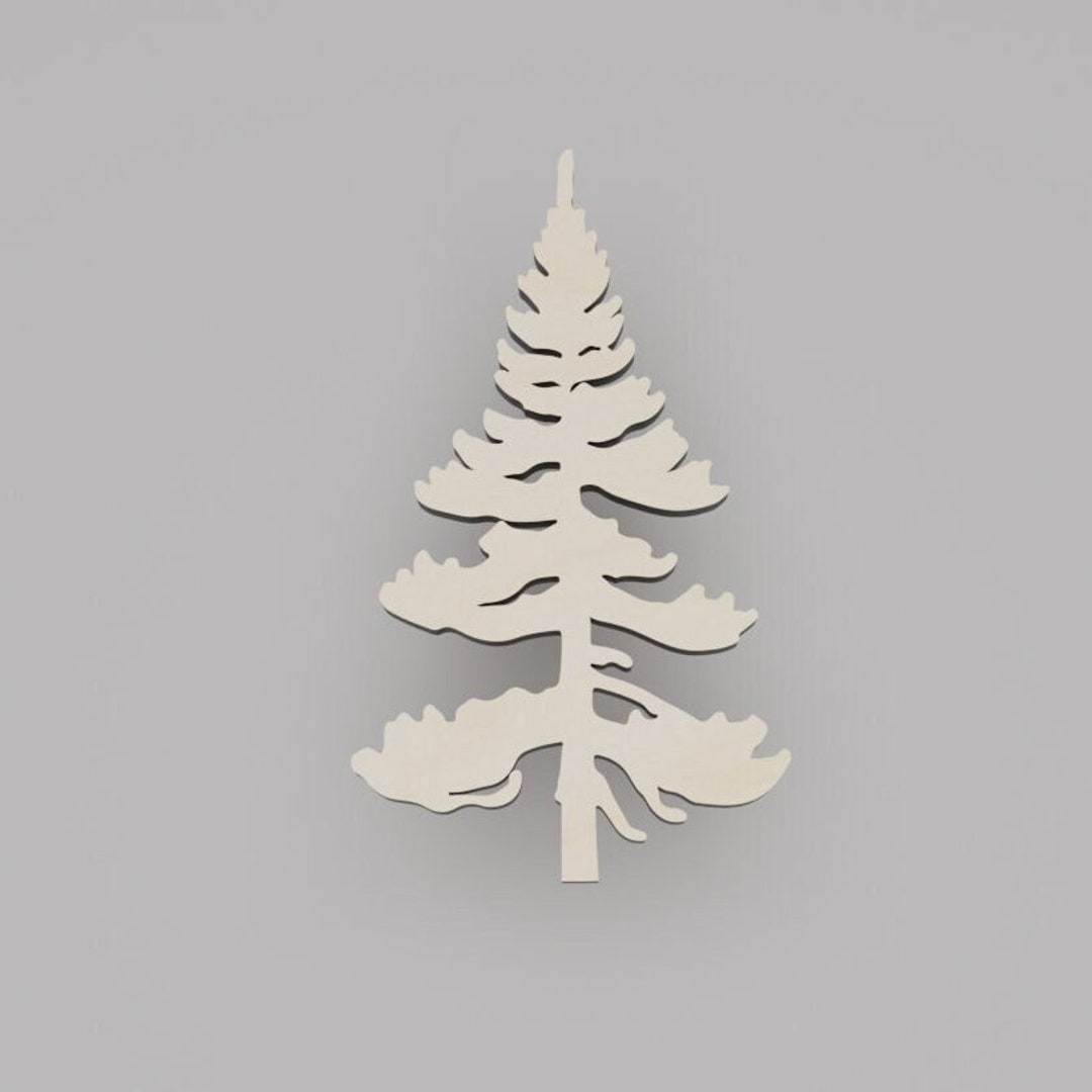 2" - 34" Pine Tree Wooden Cutout Shape, Silhouette, Gift Tags Ornaments ...