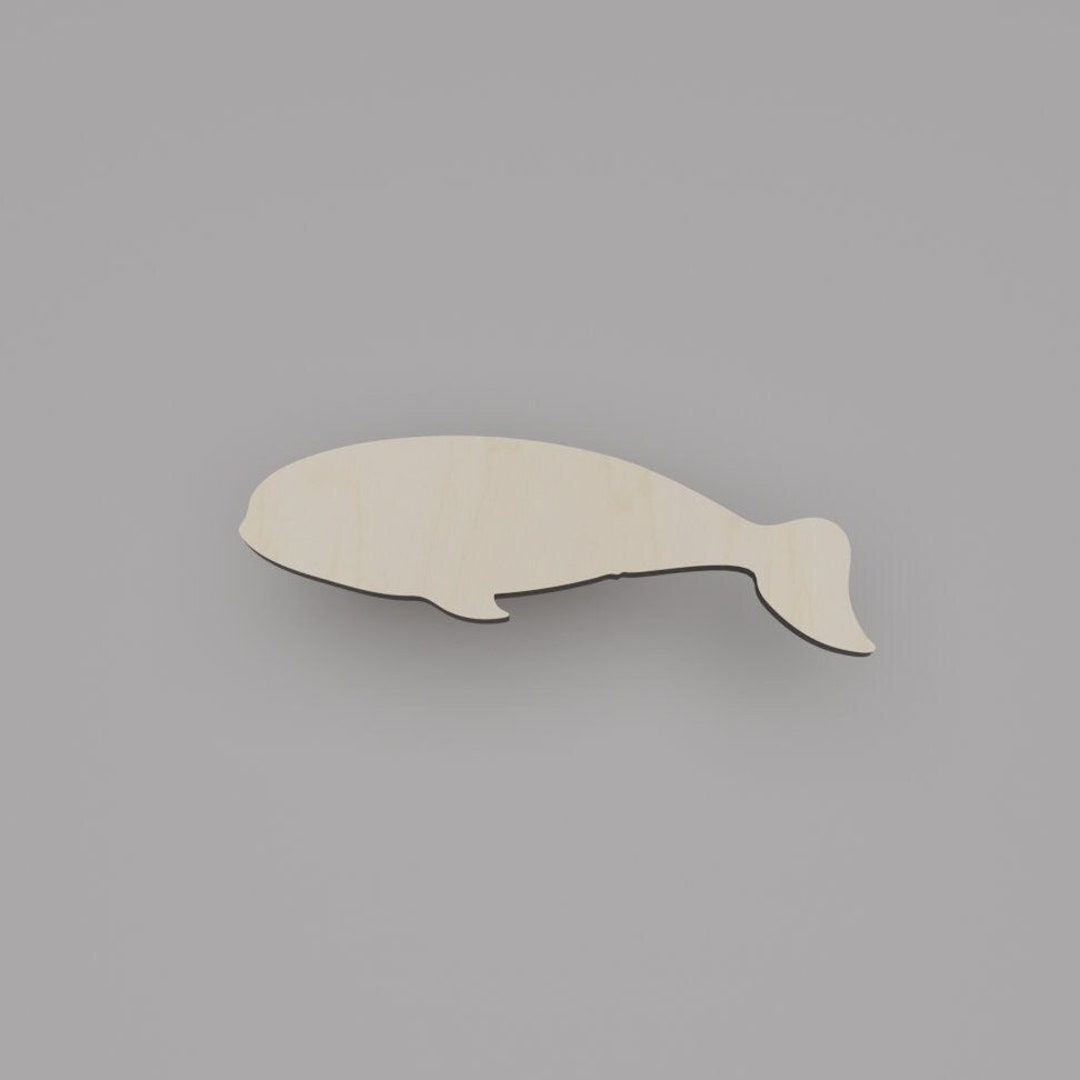 2" - 34" Whale Wooden Cutout Shape, Silhouette, Gift Tags Ornaments ...