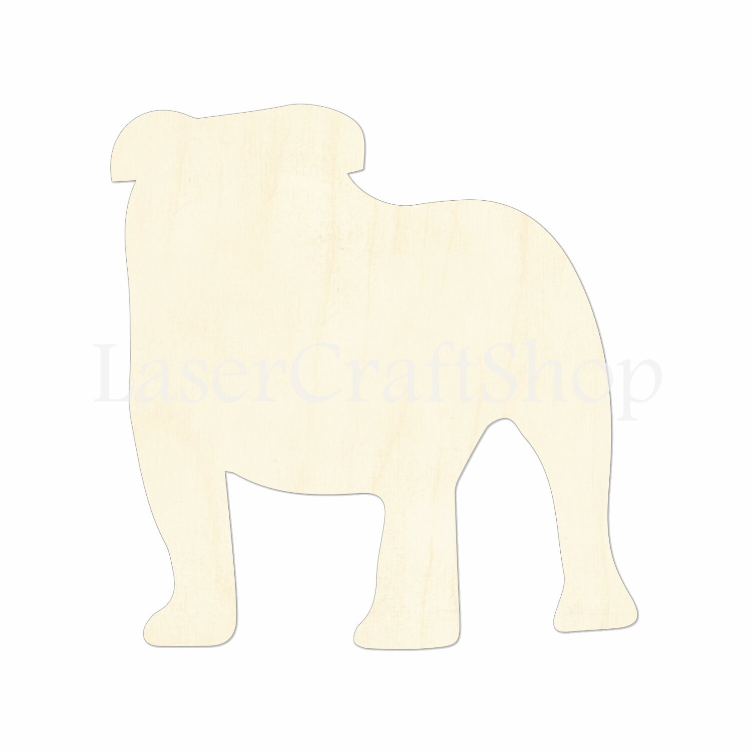 2" - 34" Dog Bulldog Wooden Cutout Shape, Silhouette, Gift Tags ...