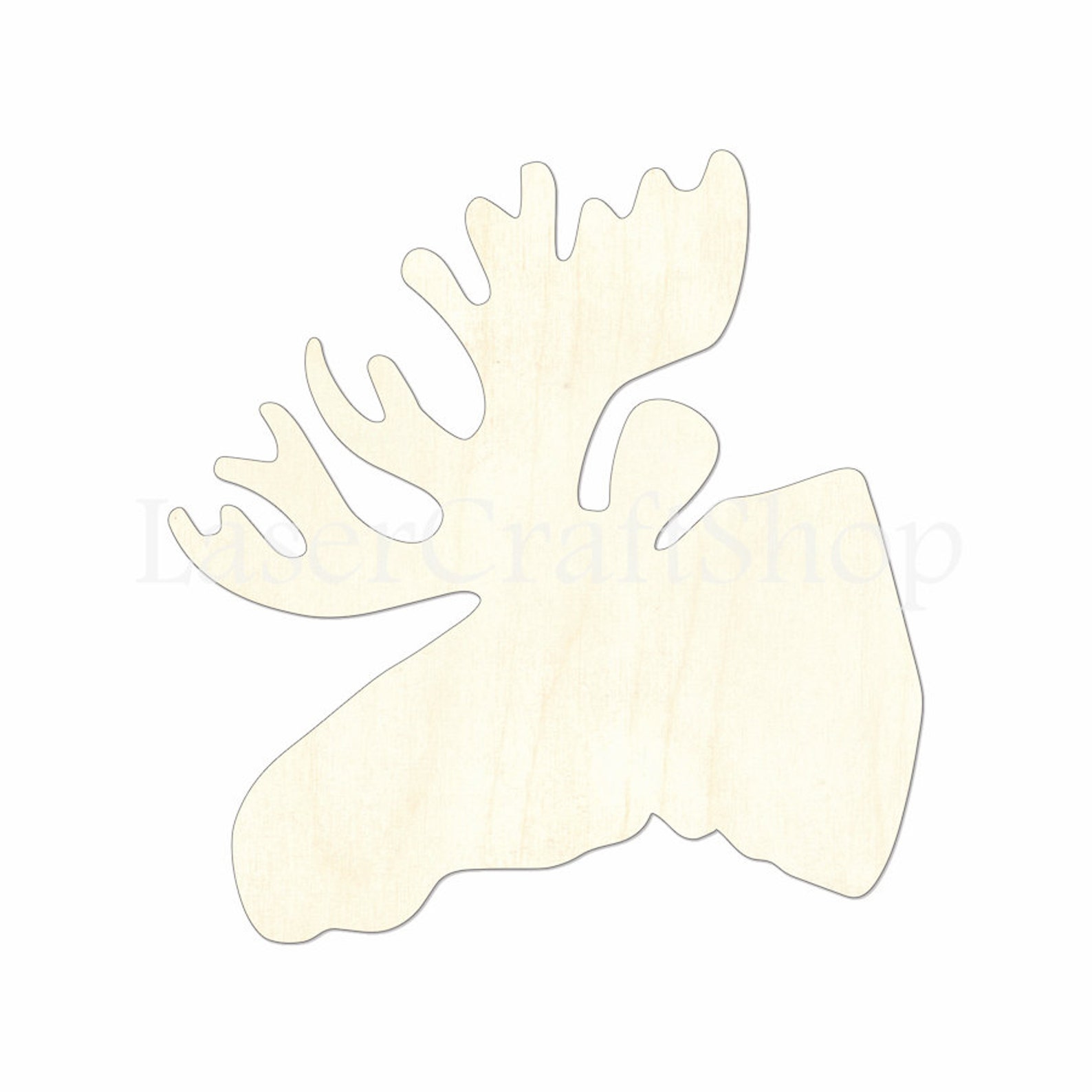 2" - 34" Moose Head Wooden Cutout Shape, Silhouette, Gift Tags ...