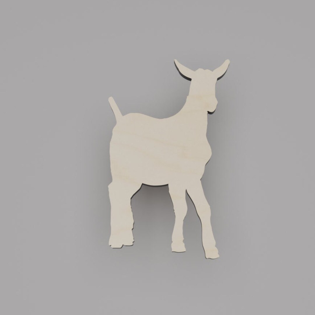 2" - 34" Goat Wooden Cutout Shape, Silhouette, Gift Tags Ornaments ...