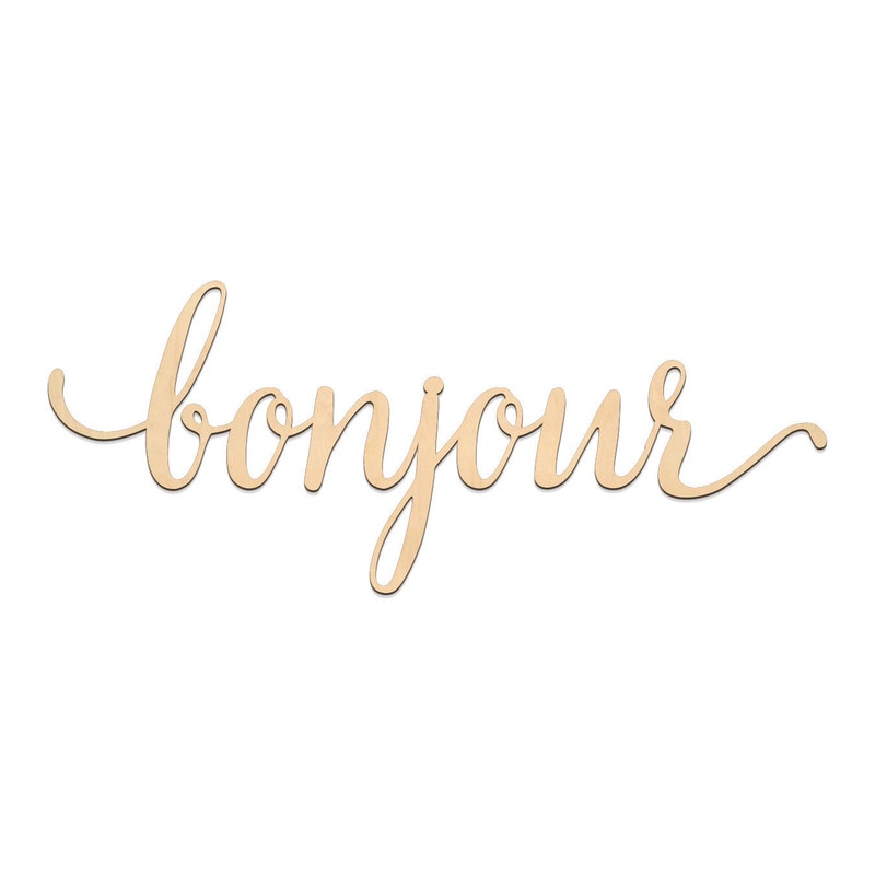 Bonjour Sign - Etsy