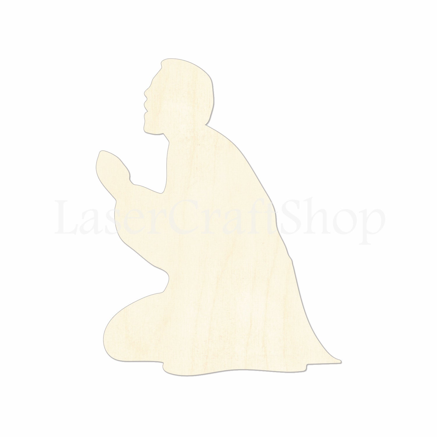 2" - 34" Man Praying Wooden Cutout Shape, Silhouette, Gift Tags ...