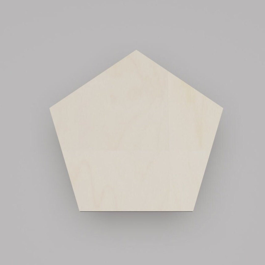 2" - 34" Pentagon Wooden Cutout Shape, Silhouette, Gift Tags Ornaments ...