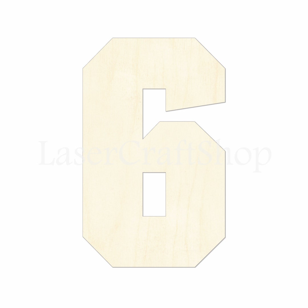 2" - 34" Wooden Number 6, Wood Number, # 6, Cutout Shape, Silhouette ...