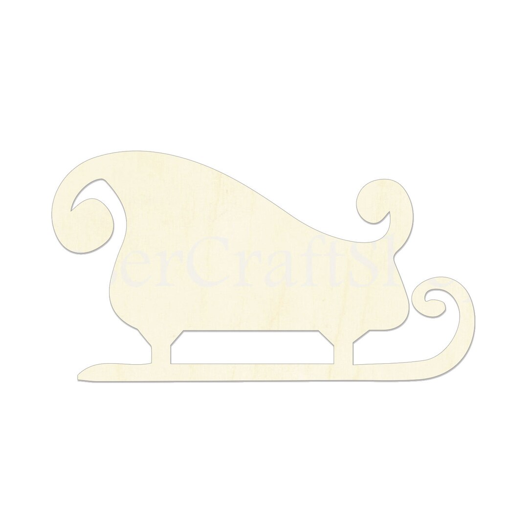 2" - 34" Sledge Wooden Cutout Shape, Silhouette, Gift Tags Ornaments ...