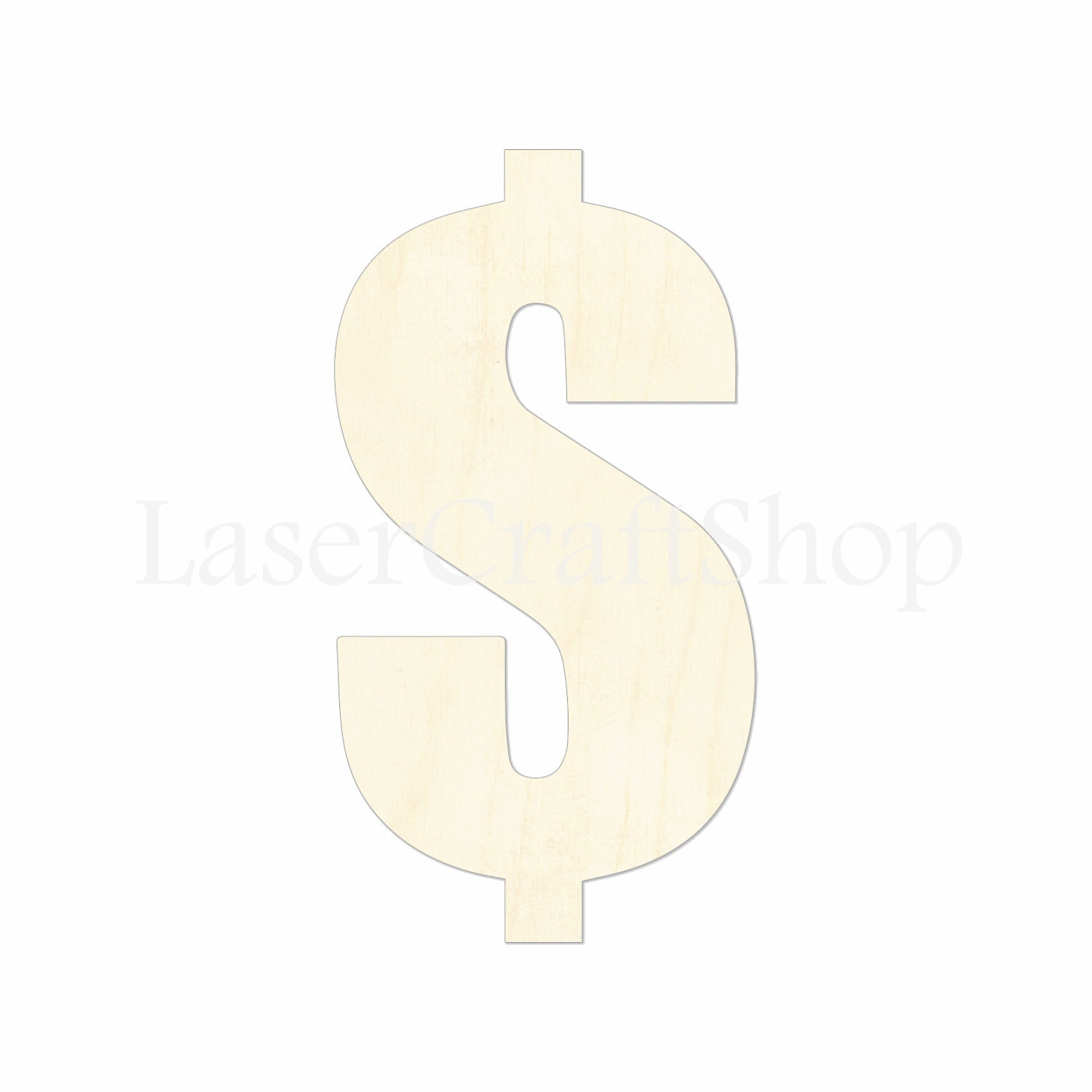 2" - 34" Dollar Symbol Wooden Cutout Shape, Silhouette, Gift Tags ...