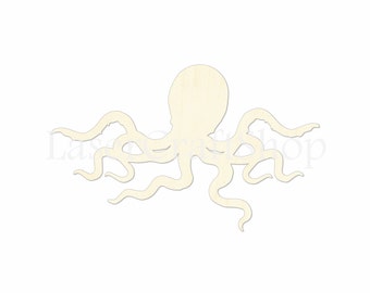Octopus Laser Cut Out Unfinished Wood Shape Craft Supply SEA97 - Etsy