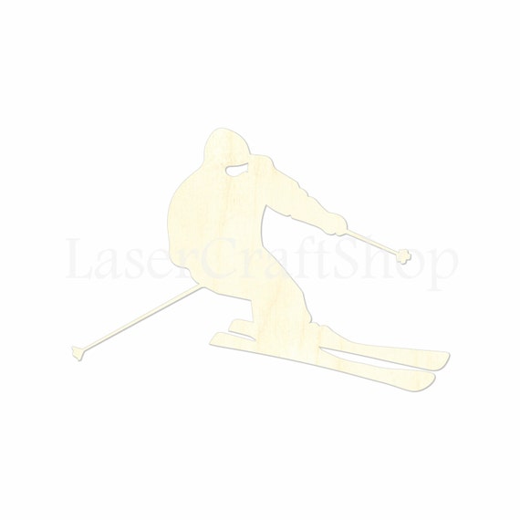 2 34 Skier Ski Wooden Cutout Shape Silhouette | Etsy