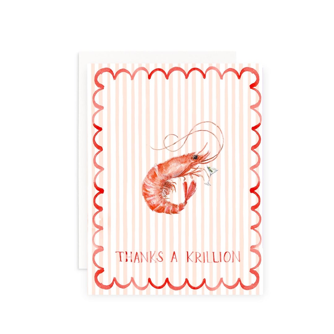 Thanks a Krillion Shrimp Greeting Card | Shrimp Pun Card | Funny Shrimp ...