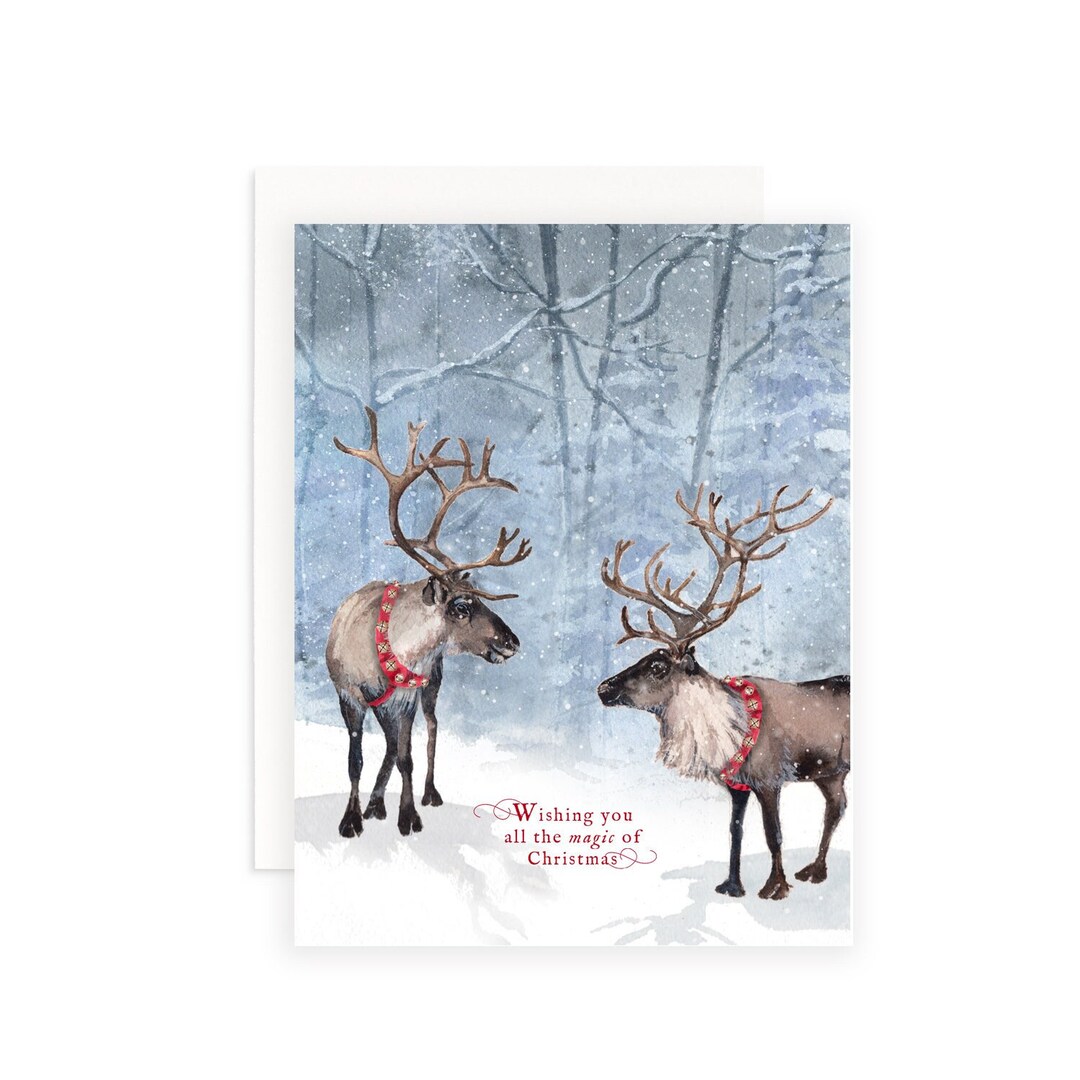Wishing You All the Magic of Christmas Greeting Card | Reindeer ...