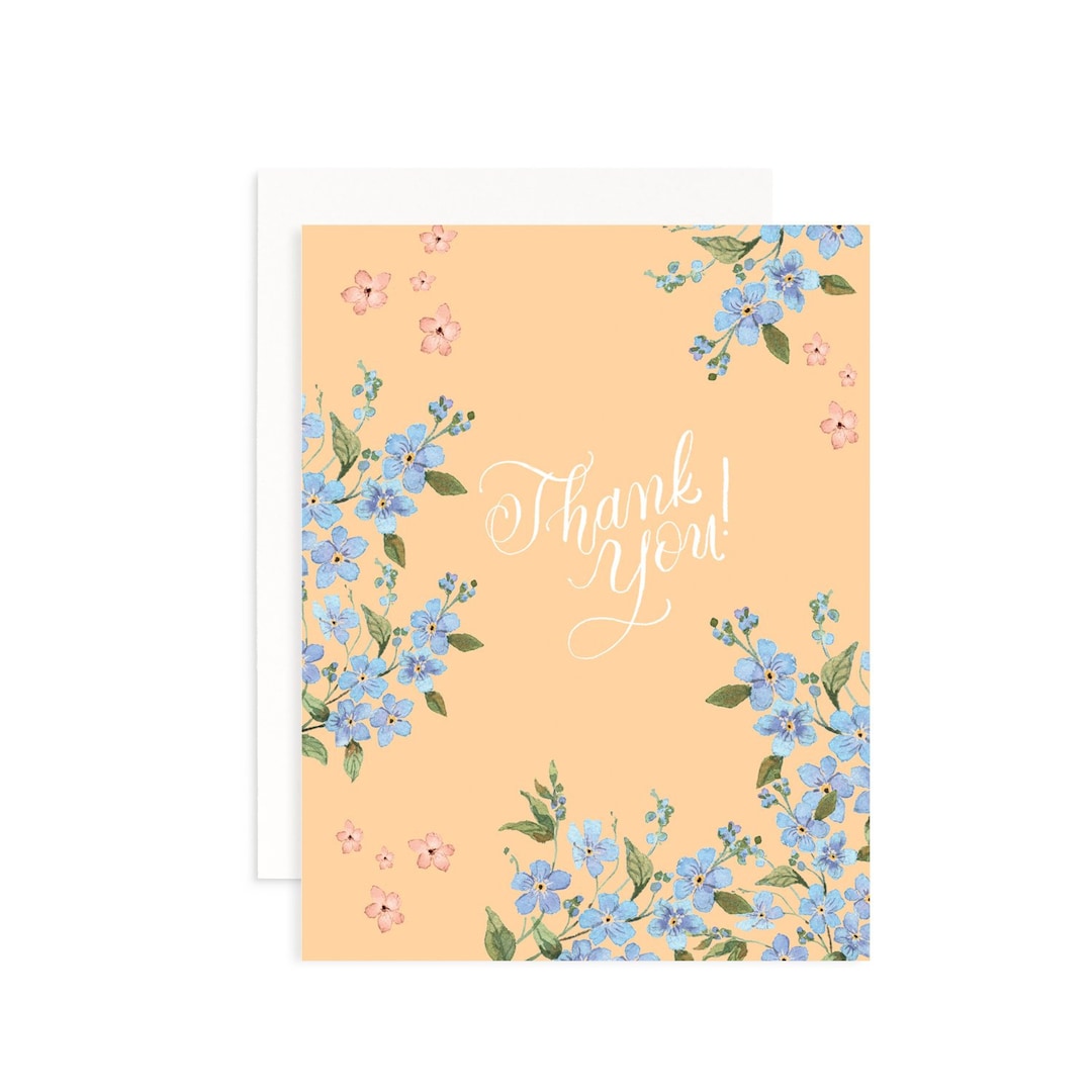Spring Fling Thank You Card | Watercolor Floral Thank You Card ...