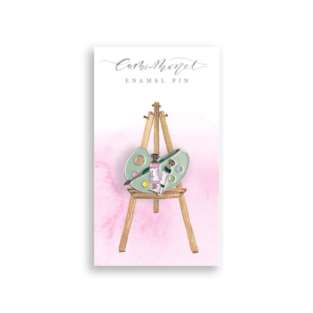Watercolor Artist Paint Palette Enamel Pin | Mint Green Enamel Pin ...