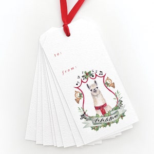 Fa La La Llama Christmas Gift Tag Set | Watercolor Gift Tag | Llama ...