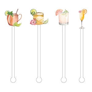 Fancy Drink Stir Sticks | Watercolor Liquor Drink Stirrer | Christmas ...