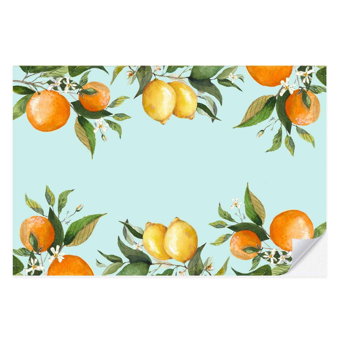 Zesty Citrus Paper Placemat Pad | Thanksgiving Placemat | Oranges ...