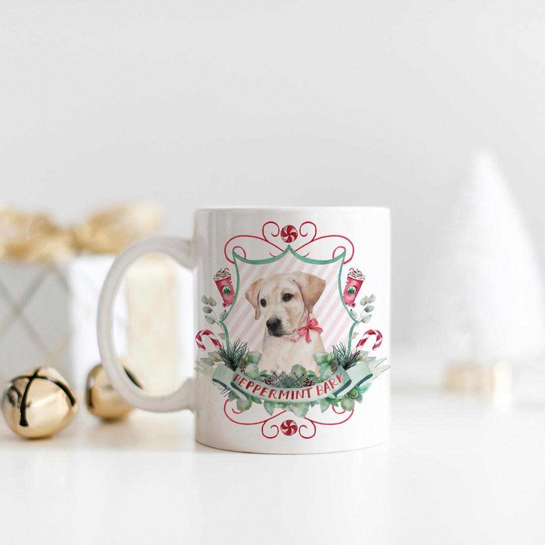 Peppermint Bark Dog Christmas Mug, Labrador Mug, Puppy Mug, Holiday Mug ...