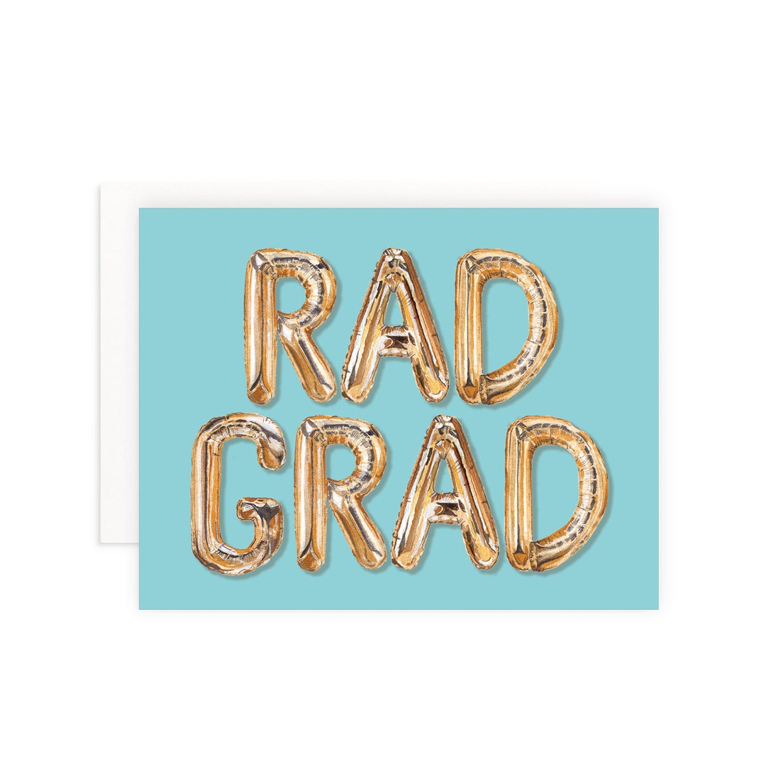 Rad Grad Graduation Card | Cute Graduation Card | Watercolor Graduation ...