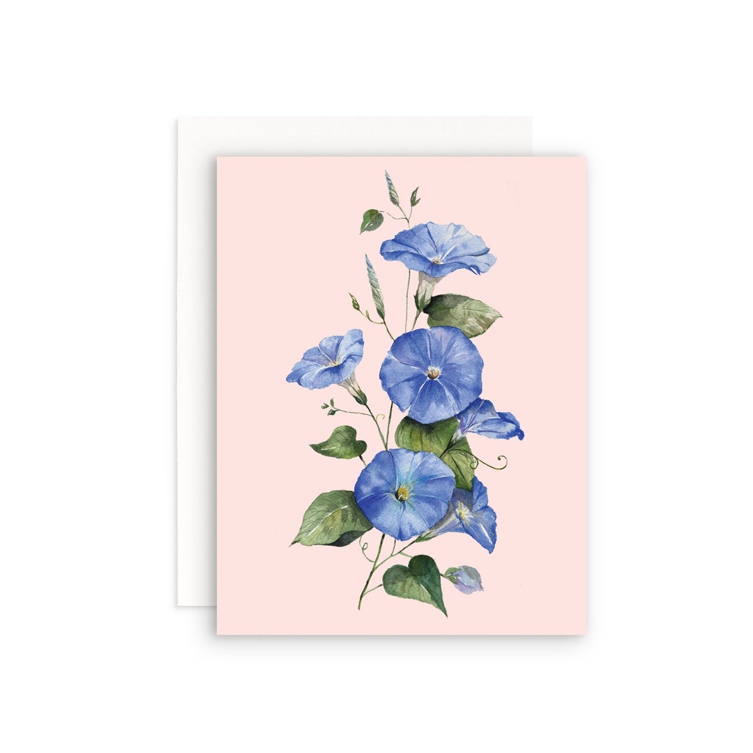Morning Glory Everyday Greeting Card | Watercolor Floral Thank You Card ...