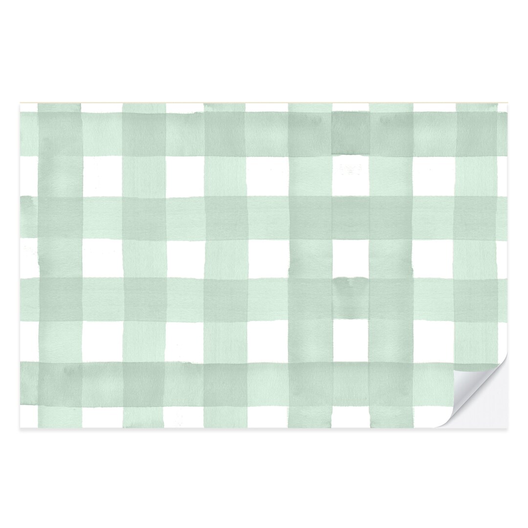Green Gingham Paper Placemat Pad | Thanksgiving Placemat | Green ...