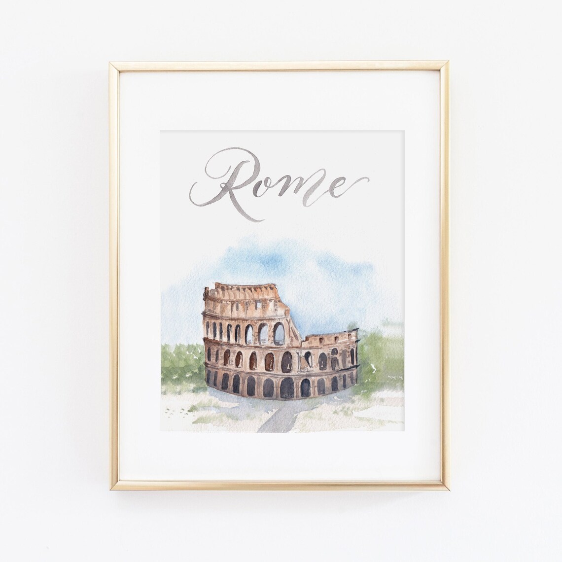 Watercolor Rome Italy Print Rome Colosseum Watercolor Art | Etsy