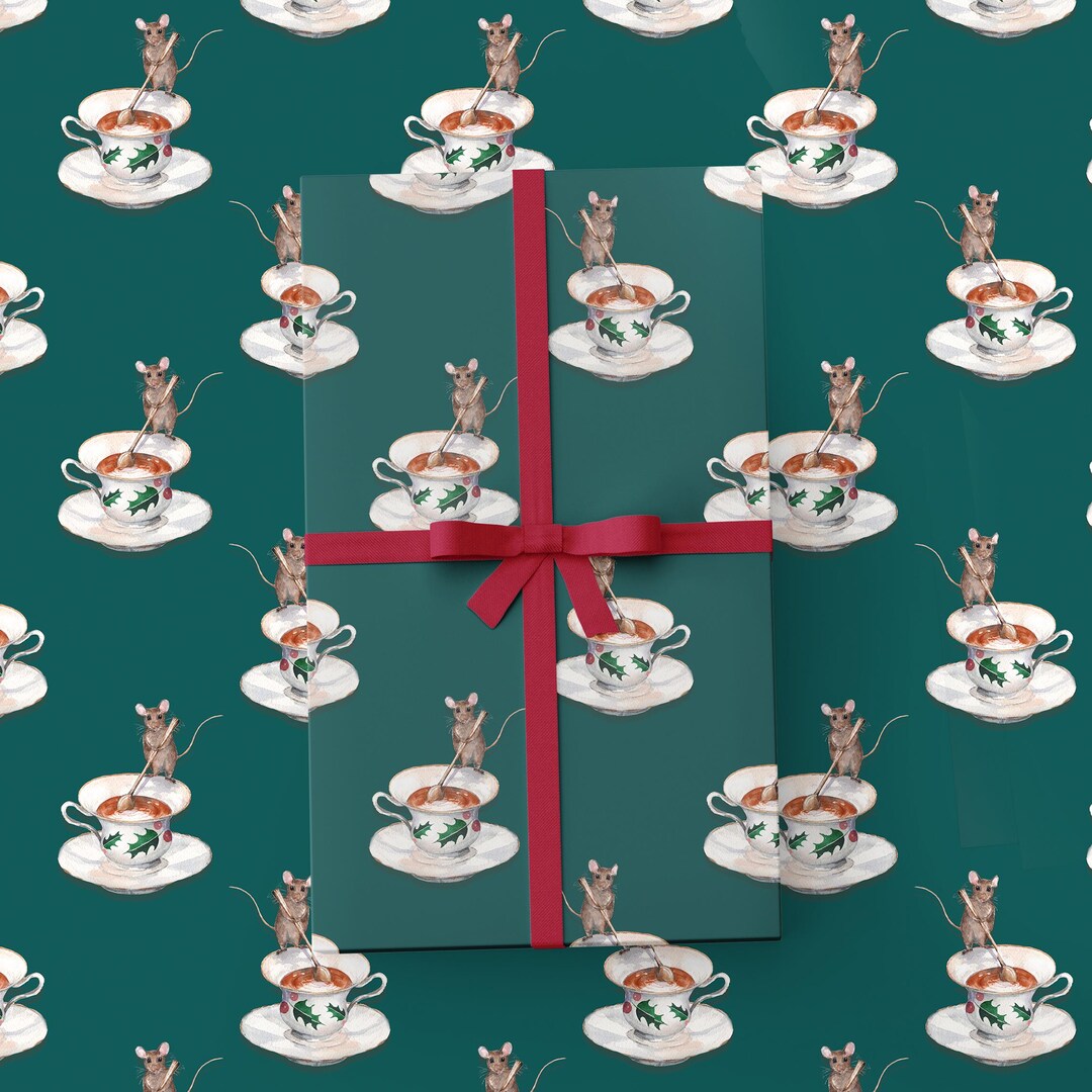 Not a Creature Was Stirring Christmas Mouse Wrapping Paper | Twas the ...