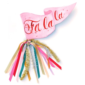 Fa La La Party Pennant | Christmas Party Decor | Christmas Flag ...