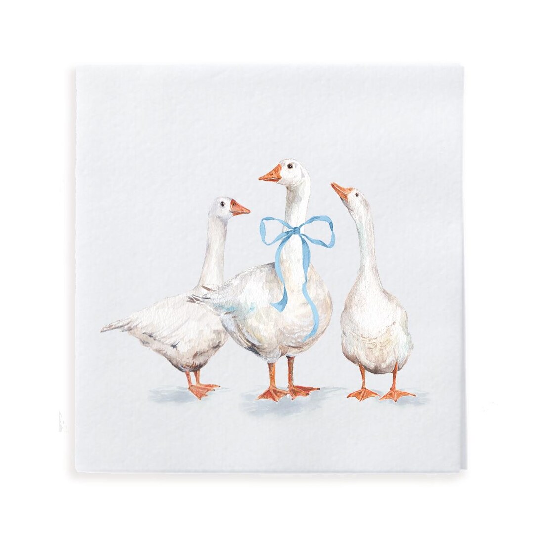 Goose Cocktail Napkin, One Silly Goose Party Decor, Easter Goose Napkin ...