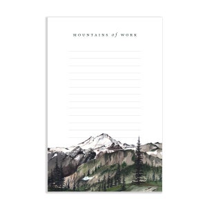 Mountains of Work Mt. Baker Watercolor Notepad | Mountain Notepad ...
