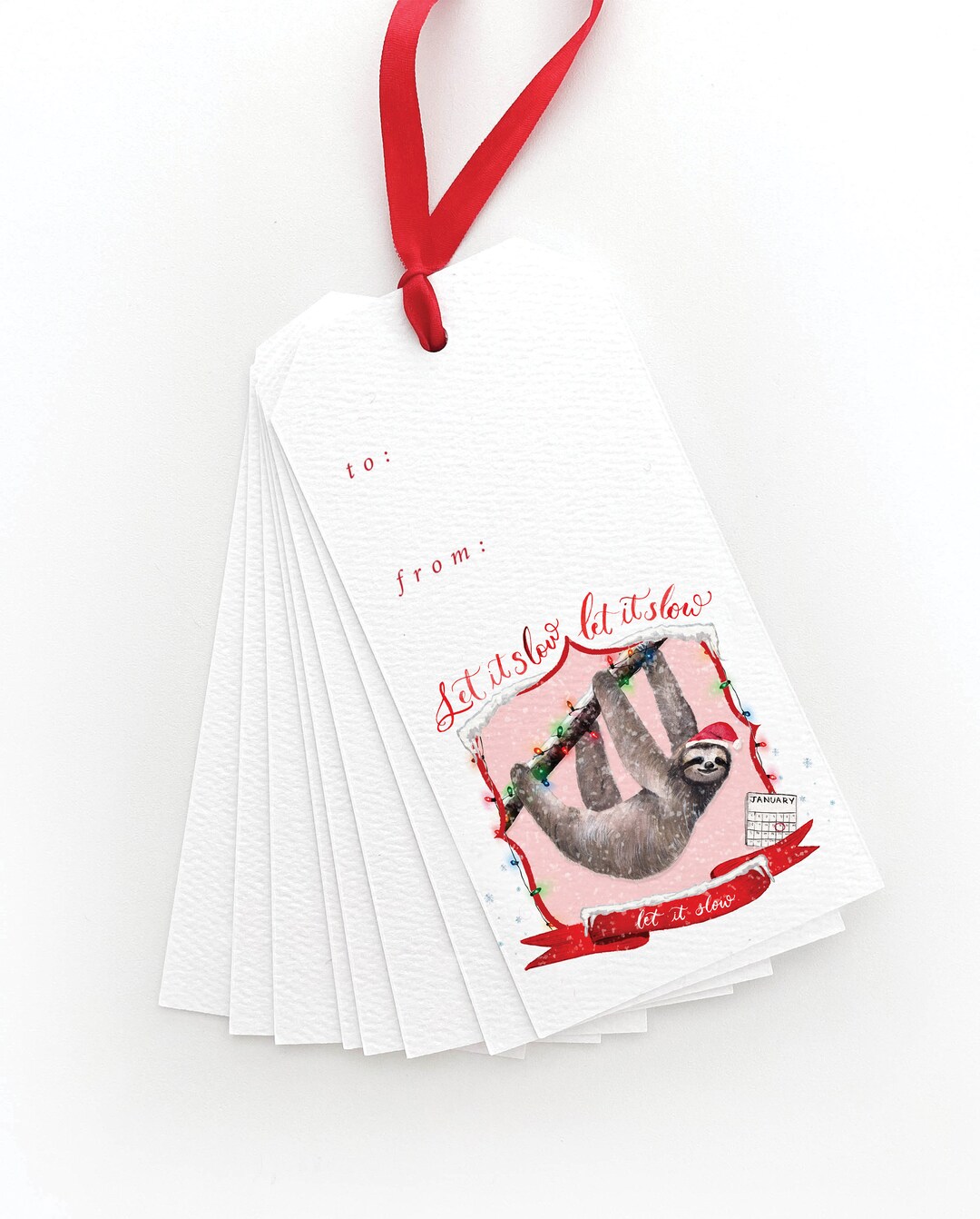 Let It Slow Let It Slow Let It Slow Christmas Gift Tag Set | Watercolor ...