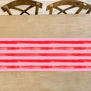 Pink and Red Striped Christmas Table Runner | Pink Holiday Table Runner ...