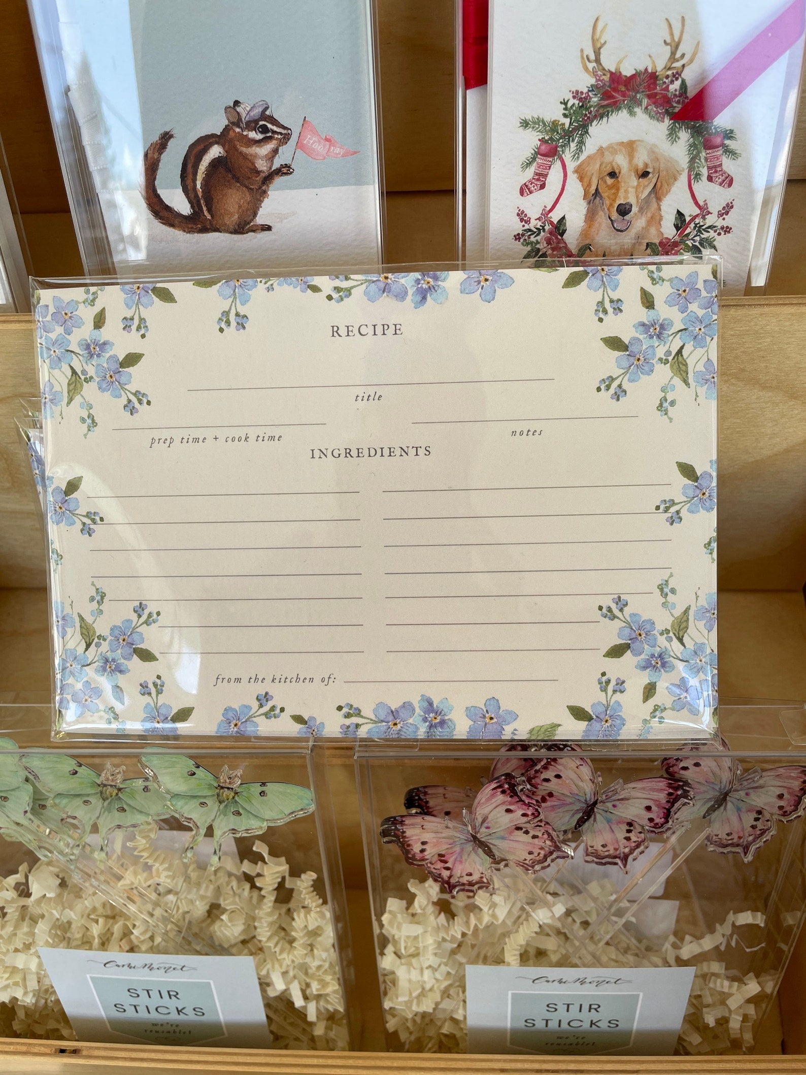 Forget Me Not Floral Recipe Cards Recipe Book Cards Family | Etsy