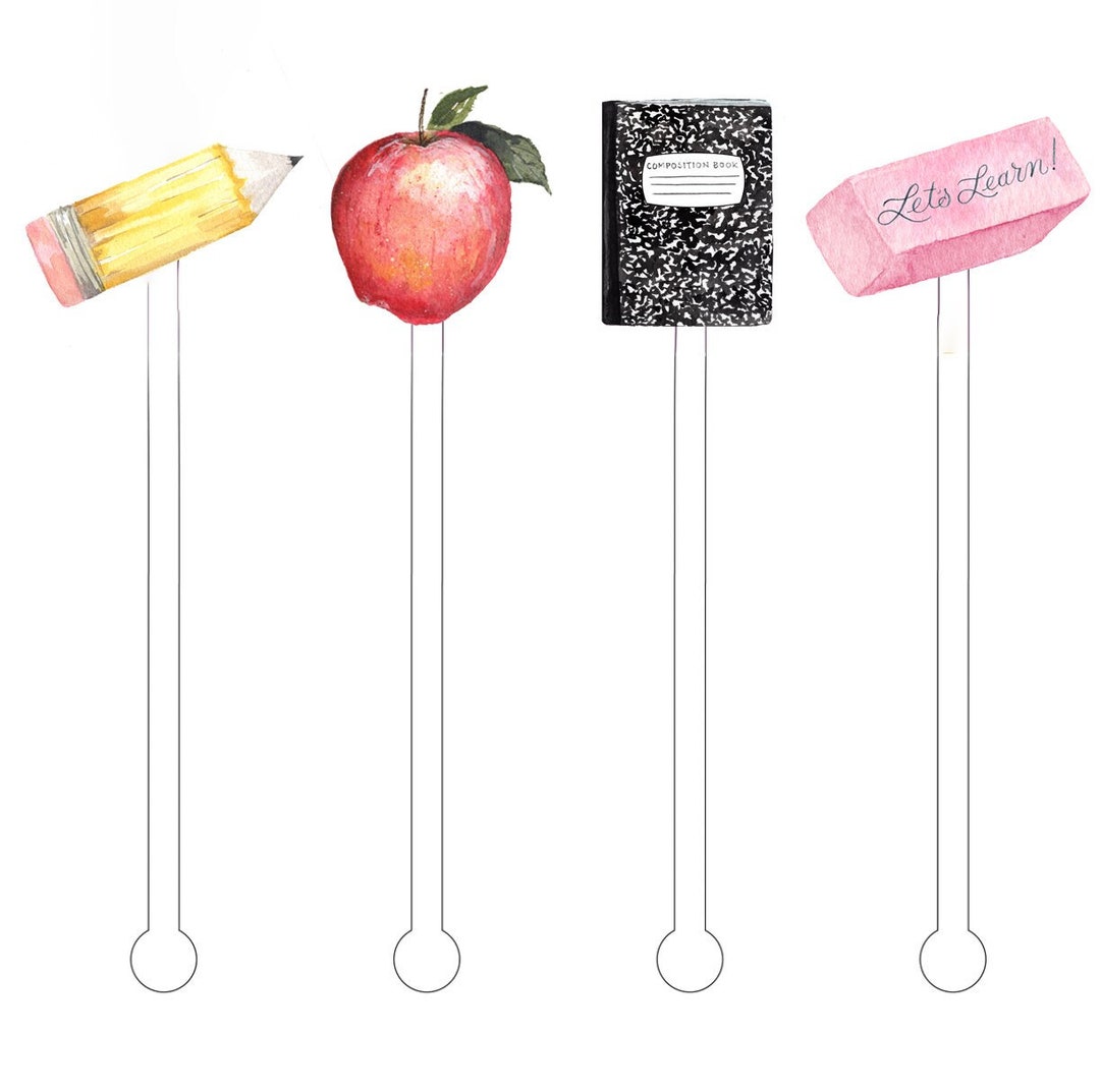 Back to School Stir Sticks Drink Stirrers | Pencil Stir Sticks | School ...