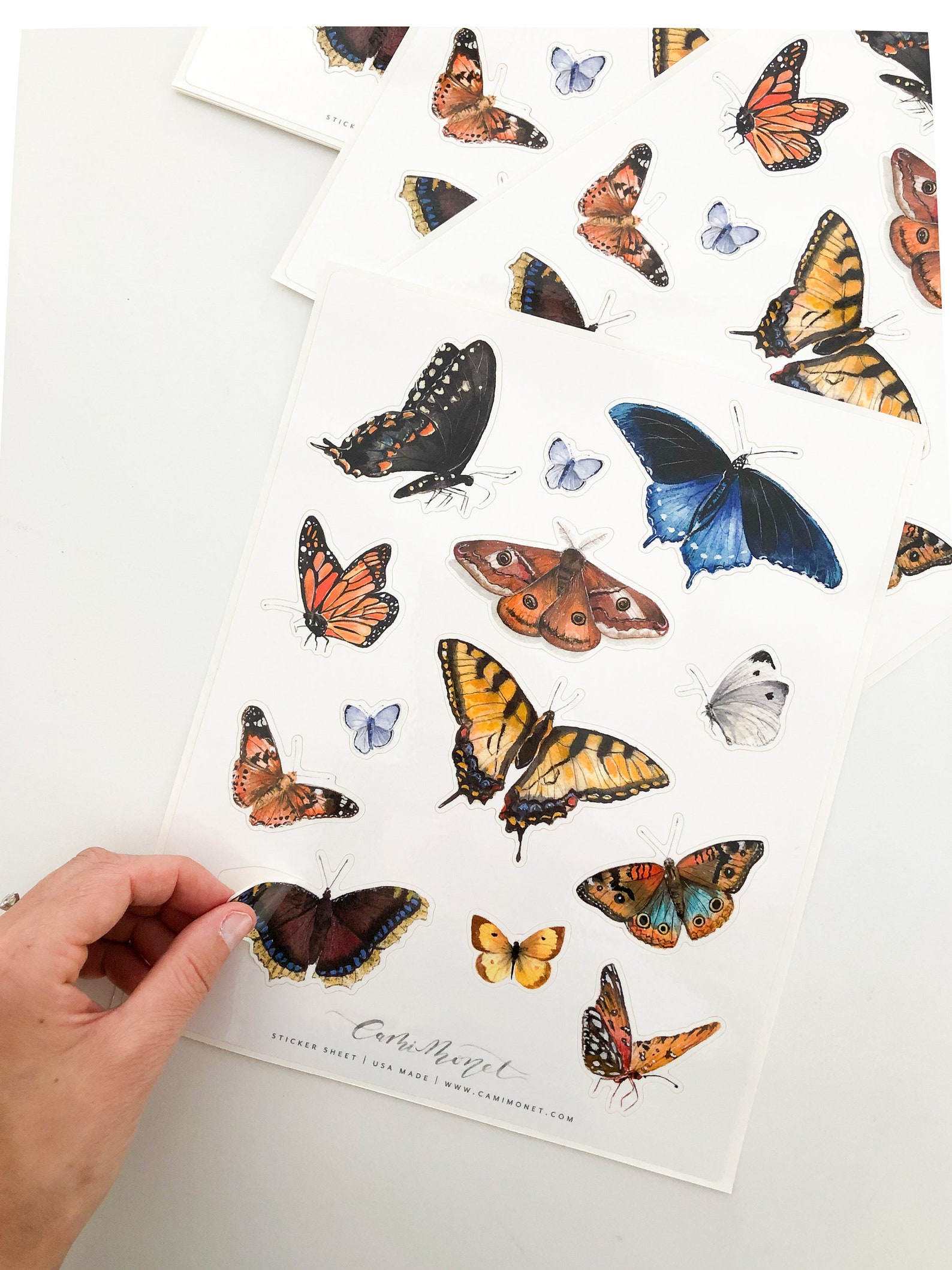 Watercolor Butterfly Sticker Sheet Butterfly Stickers | Etsy