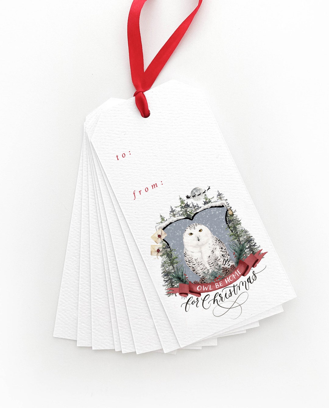 Owl Be Home for Christmas Gift Tags, Christmas Gift Tags, Animal Gift ...