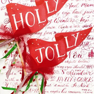 Holly Christmas Party Pennant | Christmas Pennant | Christmas Party ...