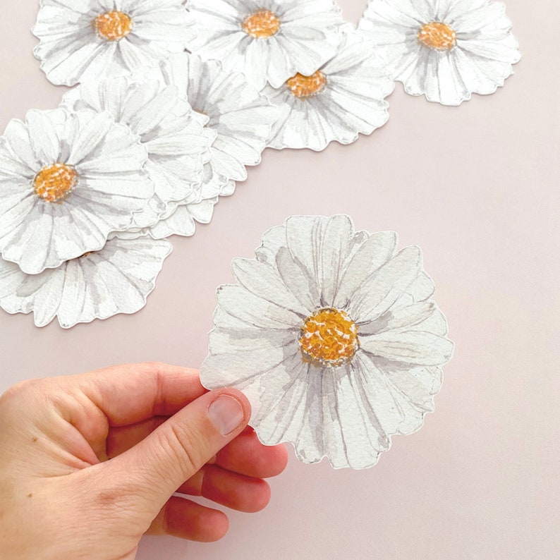 Watercolor Daisy Die-cuts | Party Punchies | Daisy Cut Outs | Die Cut ...