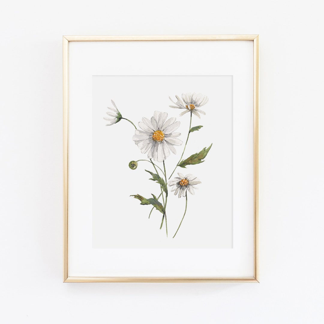 Daisies Watercolor Print | Watercolor Daisies Print Set | Watercolor ...