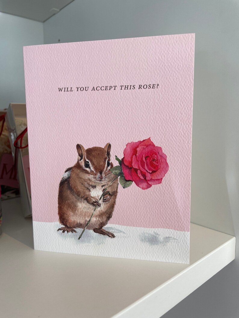 Will You Accept This Rose Valentine's Card the Bachelor - Etsy