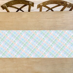 Easter Plaid Table Runner | Pastel Colors Table Runner | Spring Table ...