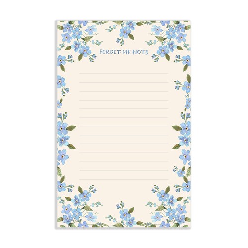 Forget Me Nots Watercolor Floral Notepad Watercolor Notepad - Etsy